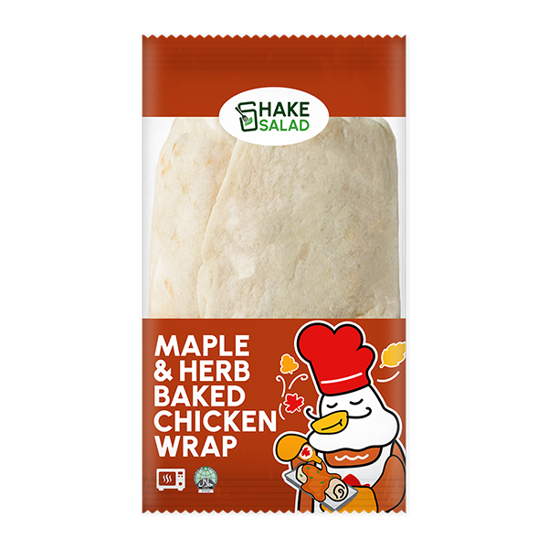 Maple & Herb Baked Chicken Wrap – Shake Salad